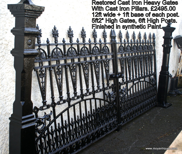 Cast Iron Gates & Piers SOLD - Moy Antiques
