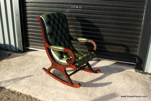 Chesterfield Rocker Chair Green - Moy Antiques