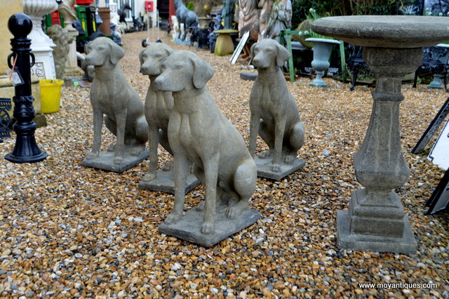 Pair Stone Dogs - Moy Antiques