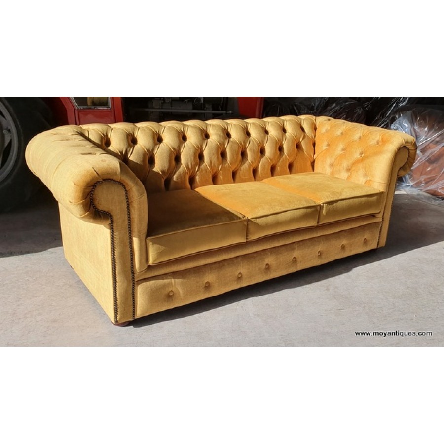 Chesterfield 3 Romance Mustard - Moy Antiques