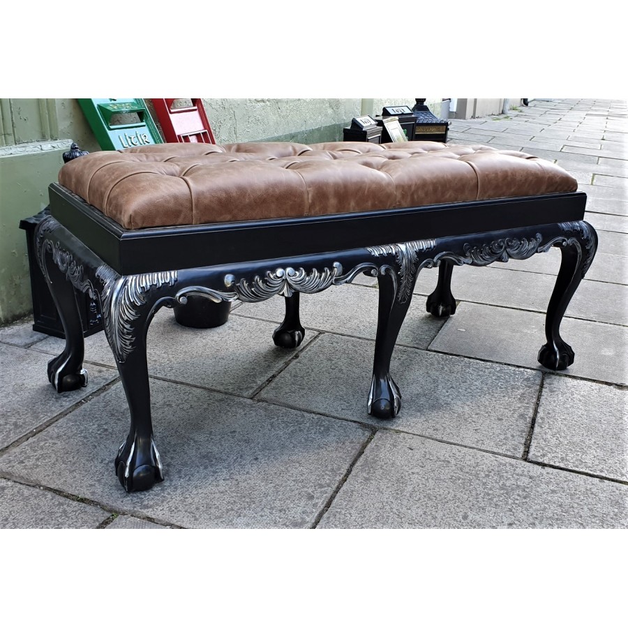 Deep Button 6 Leg Stool SOLD - Moy Antiques