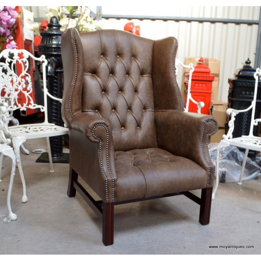 Chesterfield Library Chair Tobacco - Moy Antiques