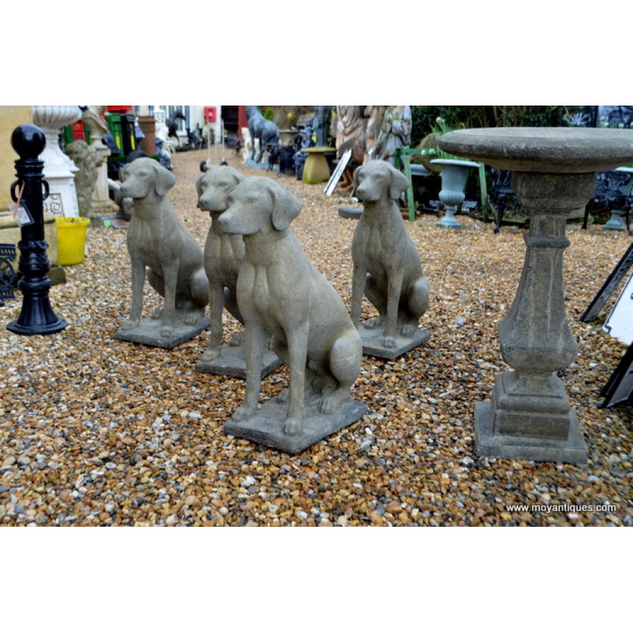 Pair Stone Dogs - Moy Antiques