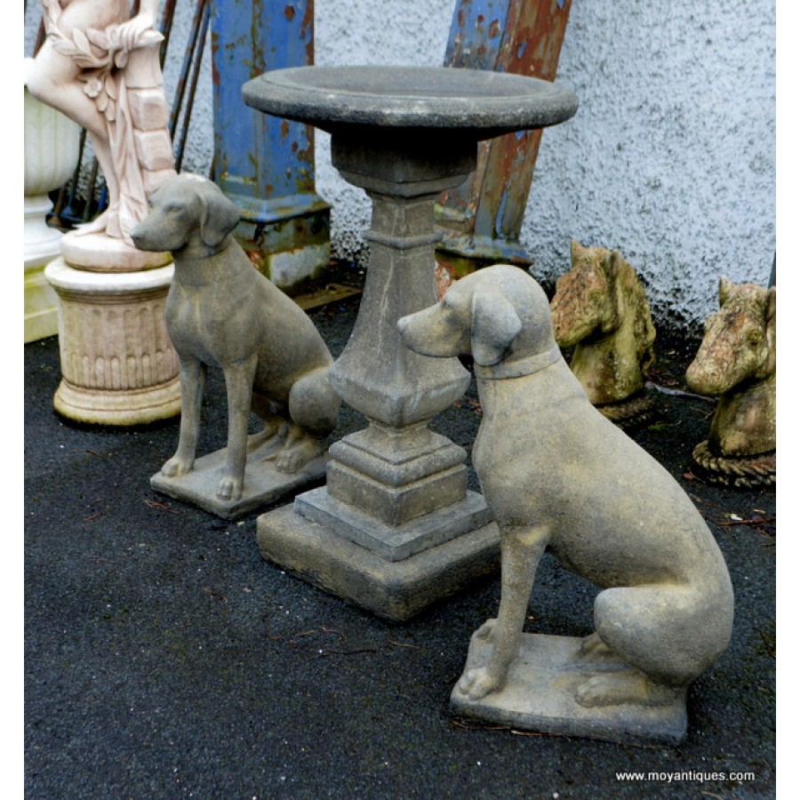 Pair Stone Dogs - Moy Antiques