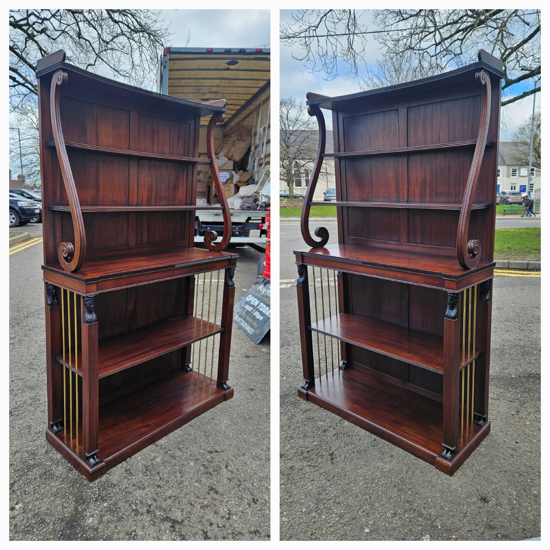 Pair Regency Style Bookcase/Display Shelves - Moy Antiques