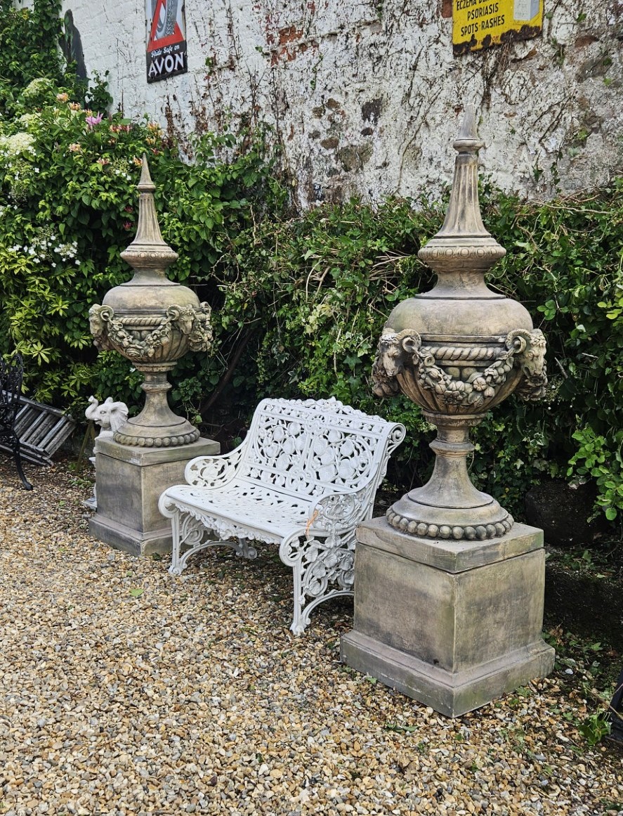 Rams Head Finials/Urns - Moy Antiques